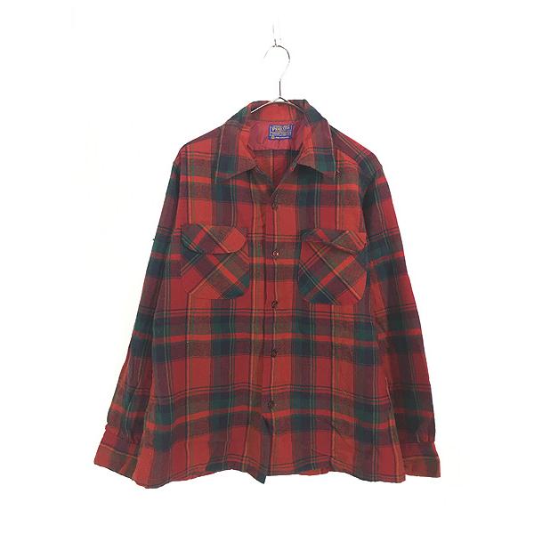 古着 60s Pendleton カラフル タータン チェック 開襟 ボックス ウール シャツ M : 古着屋ドラセナYahoo!ショップ - 通販 - Yahoo!ショッピング