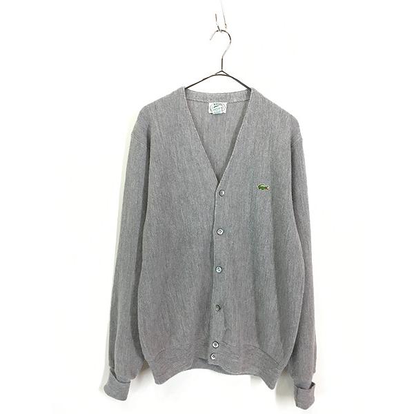 古着 80s USA製 IZOD LACOSTE ワニ パッチ アクリル ニット カーディガン グレー M : 古着屋ドラセナYahoo!ショップ - 通販 - Yahoo!ショッピング