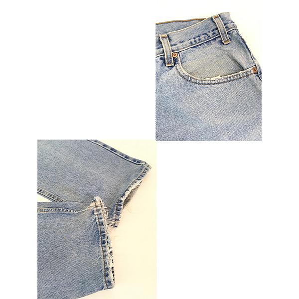 古着 90s Levi's 505-7112 ブルー デニム パンツ ジーンズ スリム W35