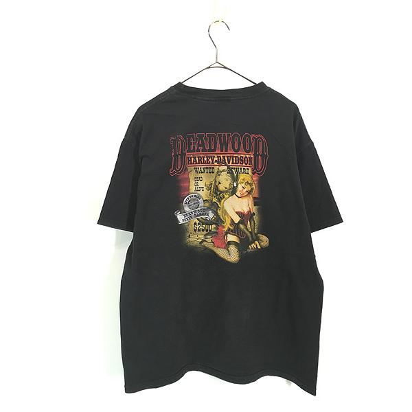 古着 00s HARLEY DAVIDSON オオカミ ウルフ 美女 グラフィック T 古着 00s HARLEY DAVIDSON オオカミ ウルフ 美女 グラフィック T