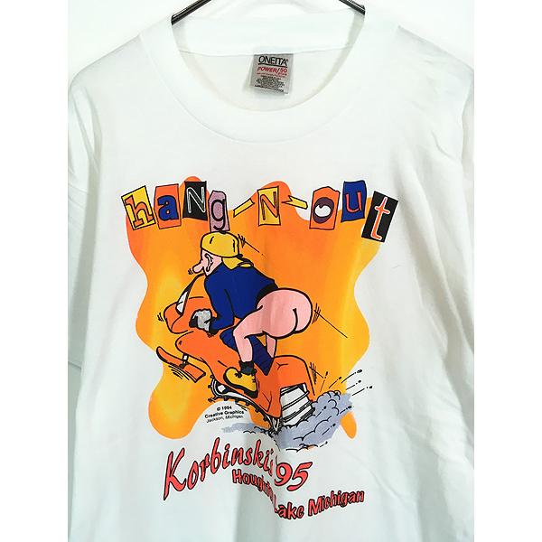 古着 90s Hang-N-Out シュール ポップ アート Tシャツ L : 古着 古着 90s Hang-N-Out シュール ポップ アート Tシャツ L : 古着