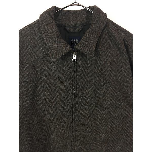 古着 00s GAP フランネル ヘリンボーン ウール パデッド スポーツ