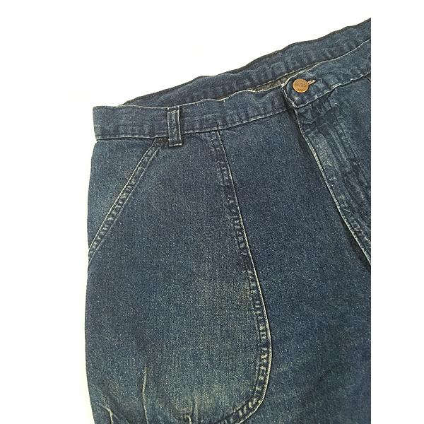 古着 80s USA製 SASSON 丸パチポケ ブルー デニム カーゴ パンツ