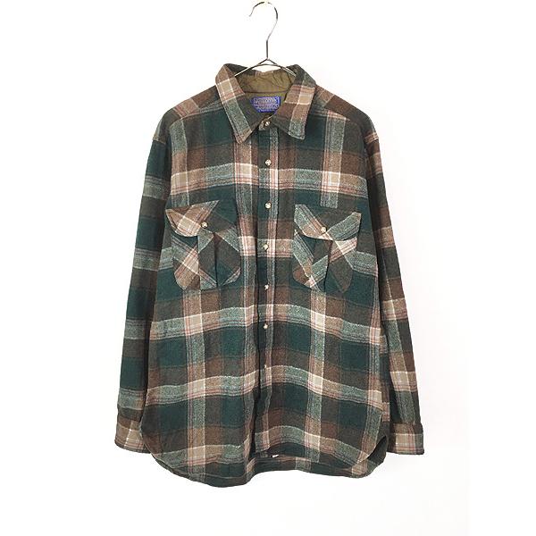 古着 80s USA製 Pendleton 好配色 ブラウン チェック ウォッシャブル ウール シャツ L : 古着屋ドラセナYahoo!ショップ - 通販 - Yahoo!ショッピング