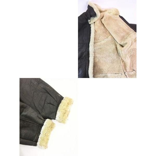 古着 80s USA製 AVIATION US ARMY STYLE Type B-3 リアルムートン シープスキン フライト ジャケット ...