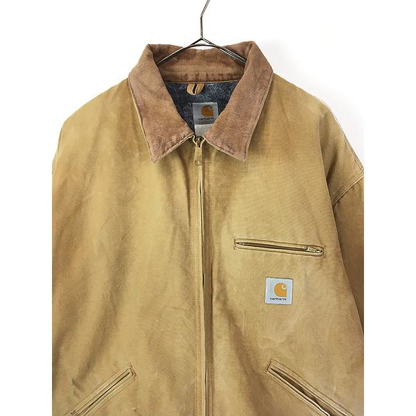 古着 90s- Carhartt 裏地 ストライプ ブランケット ブラウン ダック