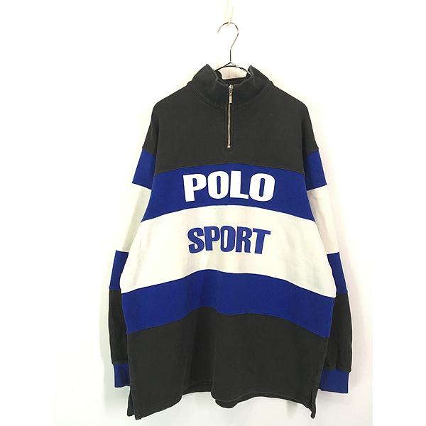 古着 90s POLO SPORT Ralph Lauren BIG ロゴ ハーフ ジップ スウェット トレーナー L 古着 : 24fe09zk : 古着屋ドラセナYahoo!ショップ ...