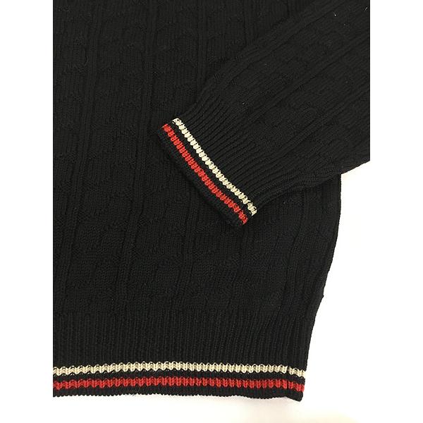 古着 フランス製 LACOSTE フレラコ ワニ ワッペン ケーブル ウール