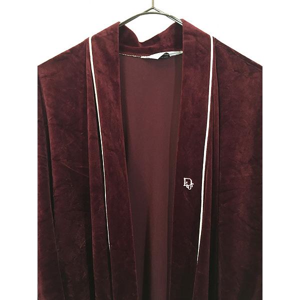 古着 80s USA製 Christian Dior パイピング ベロア ベルべット ガウン