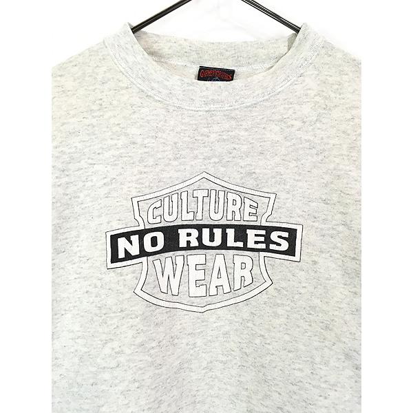 古着 90s USA製 「NO RULES CULTURE WEAR」 ハーレー パロディ カルチャー スウェット トレーナー M 古着 ...