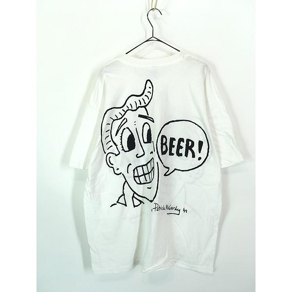 古着 90s Patrick McCurdy 「Sex! Beer!」 両面 アート エロ Tシャツ