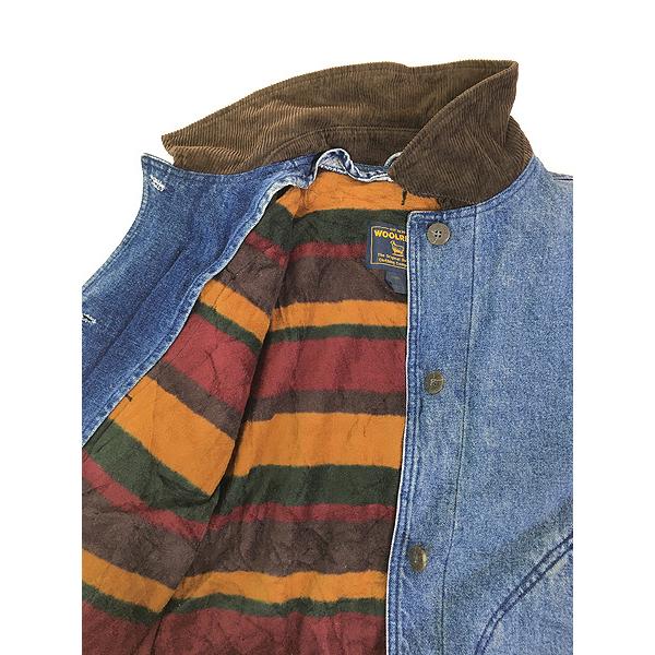 レディース 古着 00s WoolRich フリース ライナー デニム ハンティング ジャケット L 古着 レディース 古着 00s WoolRich フリース ライナー デニム ハンティング
