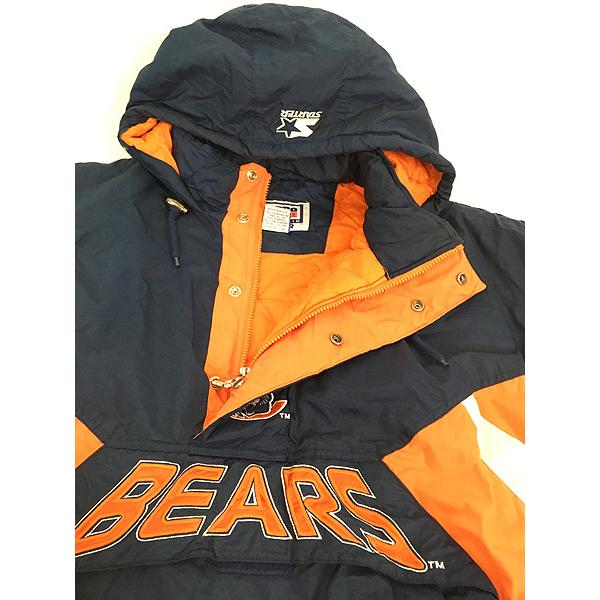古着 90s STARTER NFL Chicago Bears ベアーズ ハーフジップ パデット