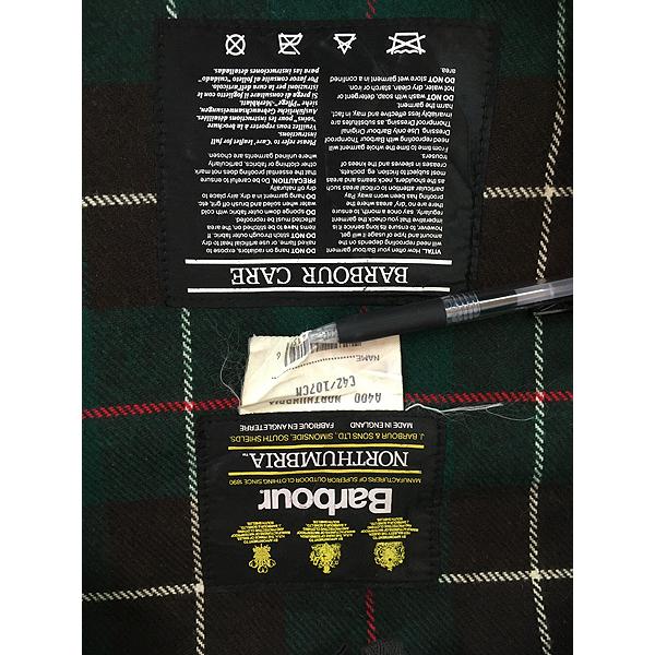 古着 90s 英国製 Barbour 日本未発売 「NORTHUMBRIA」 防寒 8oz