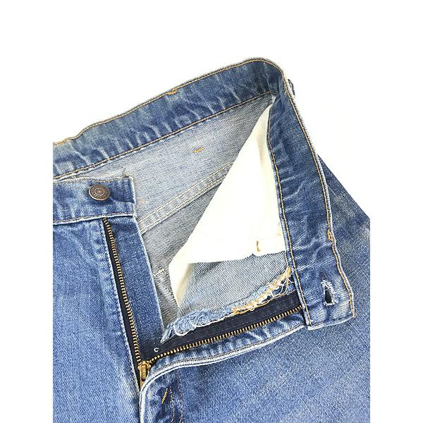 古着 70s Levi's 646-0217 ヒゲ 縦落ち ブルー デニム ベルボトム