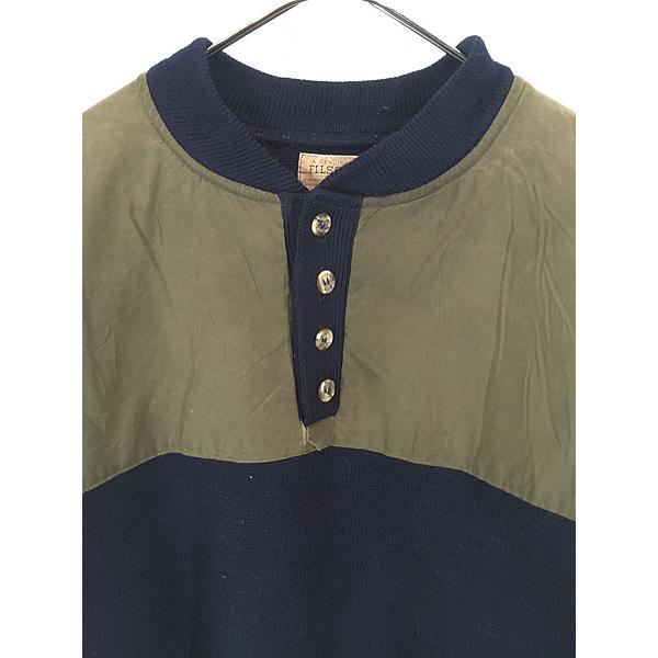 古着 90s USA製 FILSON 「Tin Cloth Shooting Henley Sweater