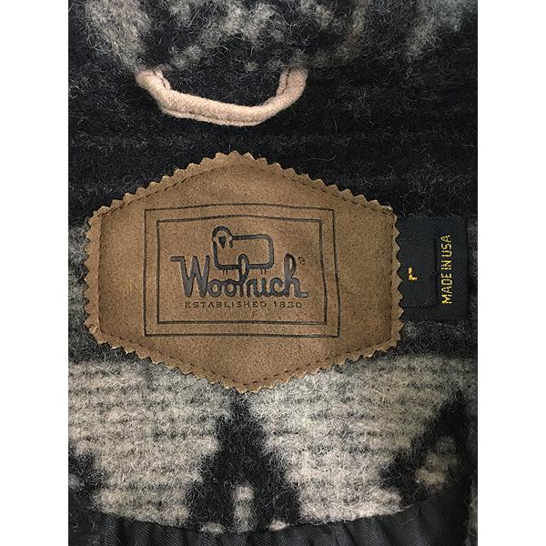 古着 80s USA製 WoolRich ネイティブ チマヨ 総柄 ショールカラー