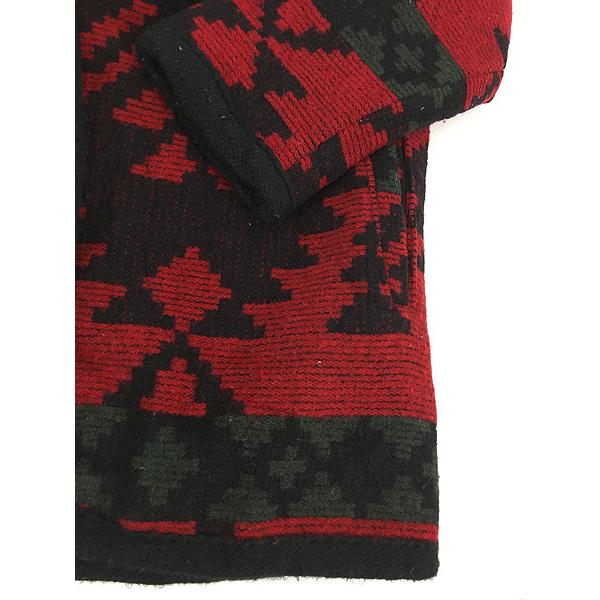 古着 80s USA製 WoolRich ネイティブ チマヨ 総柄 ショールカラー