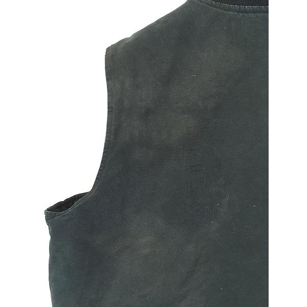 古着 90s USA製 Carhartt ブラック ダック 首リブ パデット ベスト 4XL