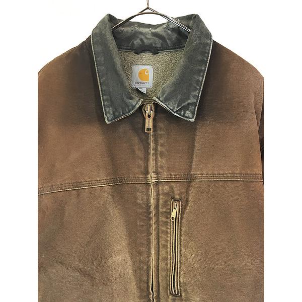 古着 Carhartt 裏ボア フェード ダークブラウン ダック サンドストーン リッジ ジャケット コート XXL 古着 古着 Carhartt 裏ボア フェード ダークブラウン ダック サンドストーン