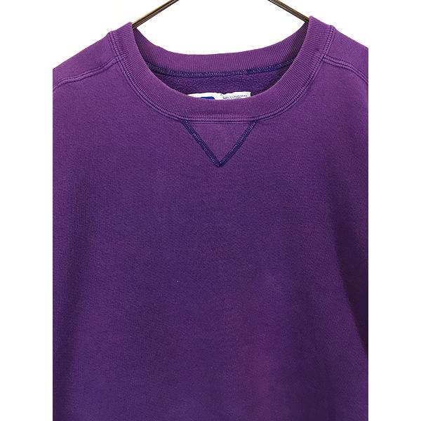 古着 90s USA製 Russell High Cotton 無地 ソリッド 前V ヘビー