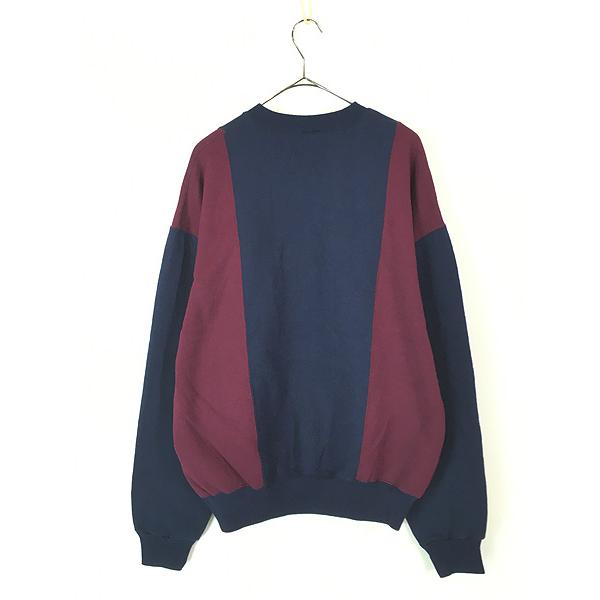 古着 90s USA製 Russell 2tone カラー パターン 前V スウェット