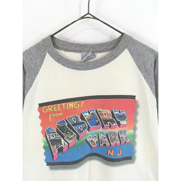 古着 90s USA製 Bruce Springsteen 「Greetings From Asbury Park N.J.」 ロック バンド ラグラン Tシャツ XL 古着 90s USA製 Bruce Springsteen 「Greetings From Asbury Park N.J.