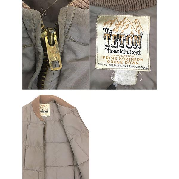 古着 70s WoolRich 「The TETON Mountain Coat」 軽量 ナイロン シェル グース ダウン ベスト M位 古着 70s WoolRich 「The TETON Mountain Coat」 軽量 ナイロン シェル