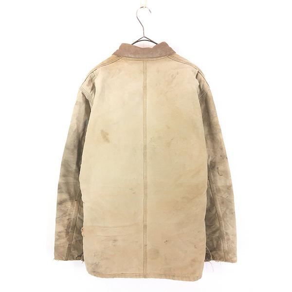 古着 80s- Carhartt 裏地 ストライプ ブランケット ブラウン ダック