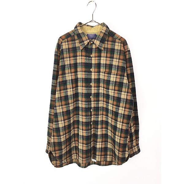 古着 80s USA製 Pendleton ブラウン タータン チェック ウォッシャブル ウール シャツ XL Long : 古着屋ドラセナYahoo!ショップ - 通販 - Yahoo!ショッピング