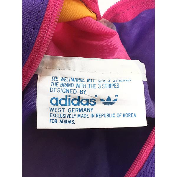 雑貨 古着 80s adidas フェイス デザイン カラフル ナイロン ボストン