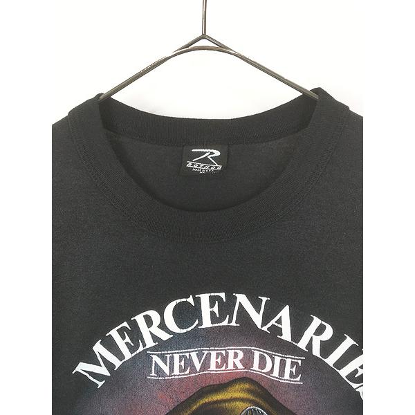 古着 80s USA製 「Mercenaries Never Die」 スカル ファイヤー