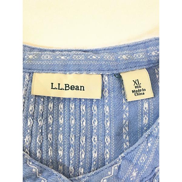 レディース 古着 LL Bean チロリアン柄 ピンタック フランネル