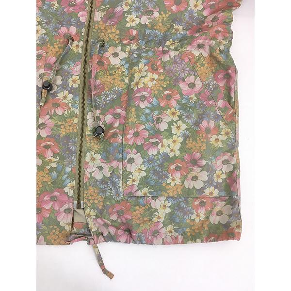 レディース 古着 90s 花 フラワー 総柄 ライト モッズ パーカー コート