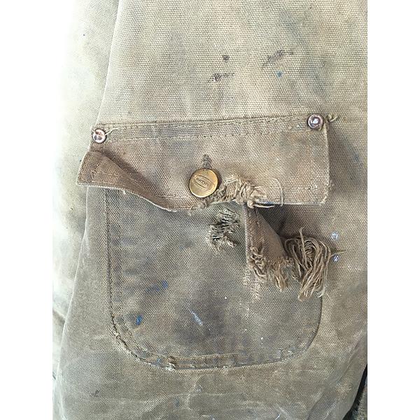 古着 60-70s Carhartt 裏地 ボーダー ブランケット ブラウン ダック