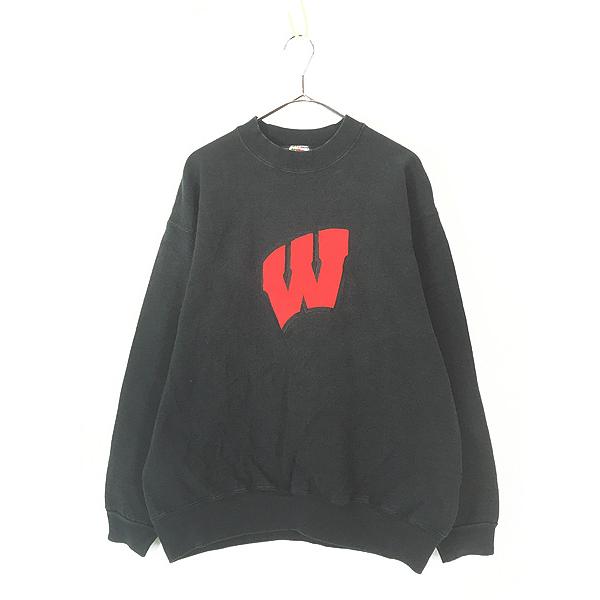 古着 90s WISCONSIN 「W」 ナイロン パッチ ヘビー ウェイト スウェット トレーナー ブラック L : 古着屋ドラセナYahoo!ショップ - 通販 - Yahoo!ショッピング