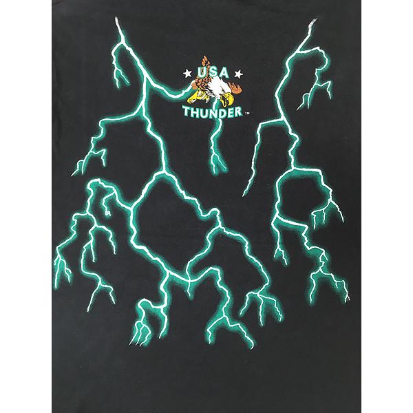 古着 90s USA THUNDER 豪華 ドラゴン グリーン サンダー Tシャツ XL