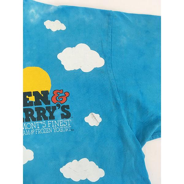 古着 90s USA製 BEN&JERRY'S アイスクリーム 企業 タイダイ Tシャツ L