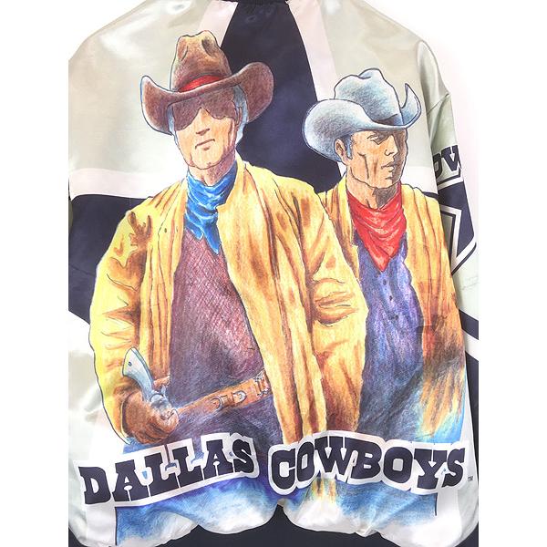 古着 90s USA製 NFL Dallas Cowboys カウボーイズ 光沢 サテン