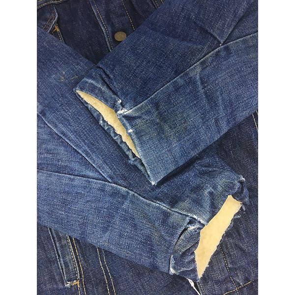 古着 70s KEY Imperial 混合ステッチ ハンド ポケット付 濃紺 デニム