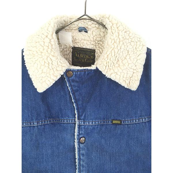 古着 70s USA製 Maverick 「Ranch Coat」 ブルー デニム ボア ランチ