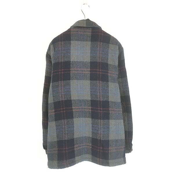 古着 80s USA製 Cal Craft ブルー チェック ボア ライナー フルジップ