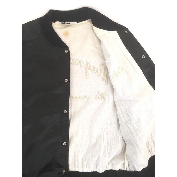 古着 80s USA製 West Wind 「Magnum Video」 チェーン ステッチ フリーダム スリーブ 光沢 サテン スタジャン ジャケット L 古着 80s USA製 West Wind 「Magnum Video」 チェーン ステッチ