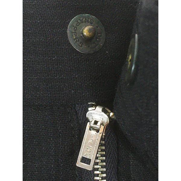 古着 50s 凹凸 ストライプ ブラック ウール スラックス パンツ