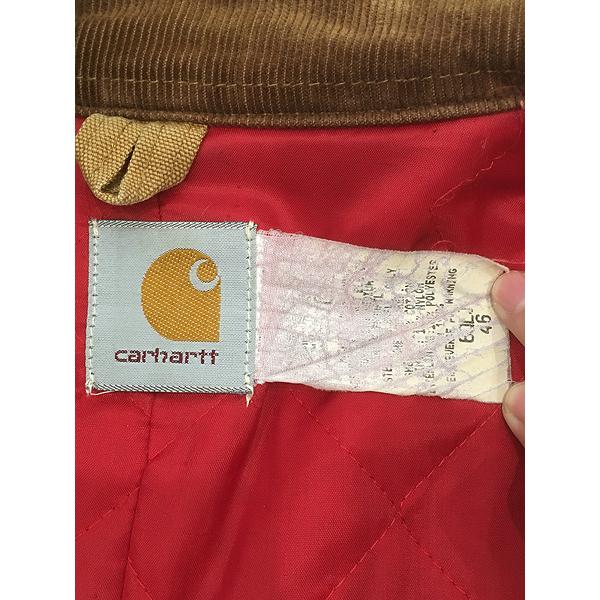 古着 80s- Carhartt レッド キルティング ライナー フェード ブラウン