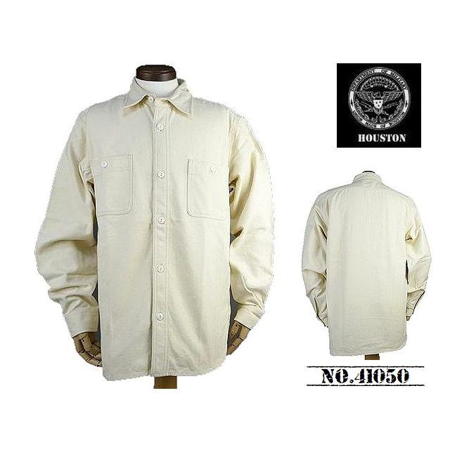 HOUSTON 【送料無料 34%OFF】HOUSTON ヒューストン ヘビービエラ ヘリンボーン WORKシャツ NO.41050 ...
