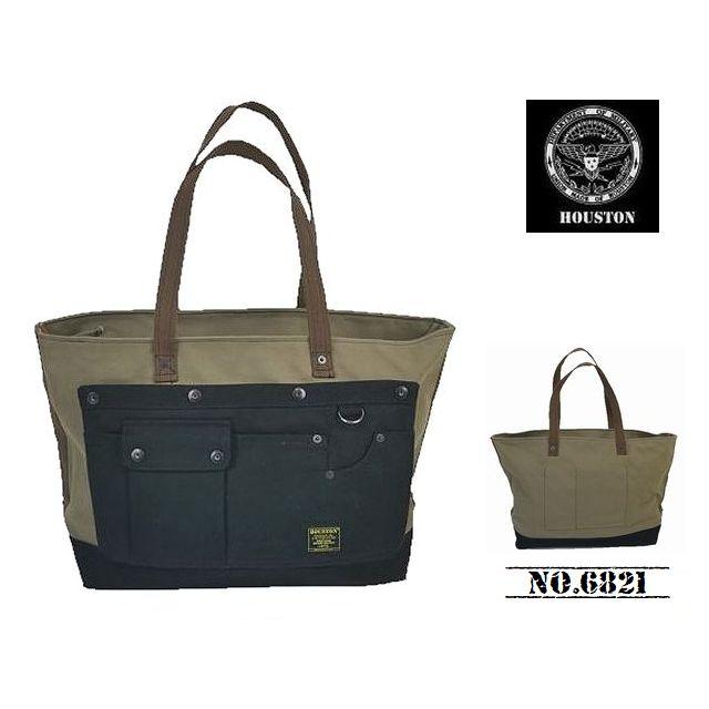 【送料無料 39%OFF】HOUSTON ヒューストン コットン キャンバス トートバッグ TOTO BAG NO.6821 OLIVE ...