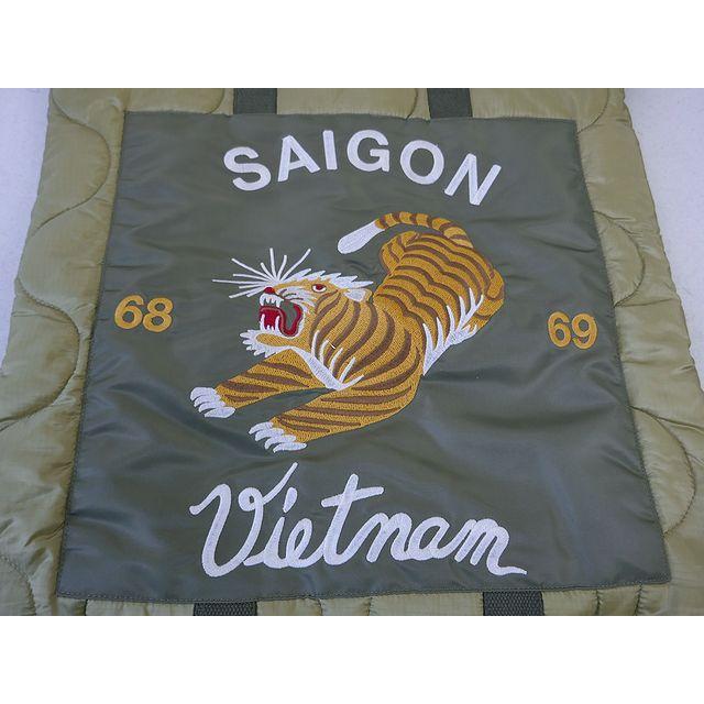 【送料無料 28%OFF】HOUSTON ヒューストン 刺繍キルティング ヘルメット バッグ 「TIGER」柄 NO.6842 OLIVE ...