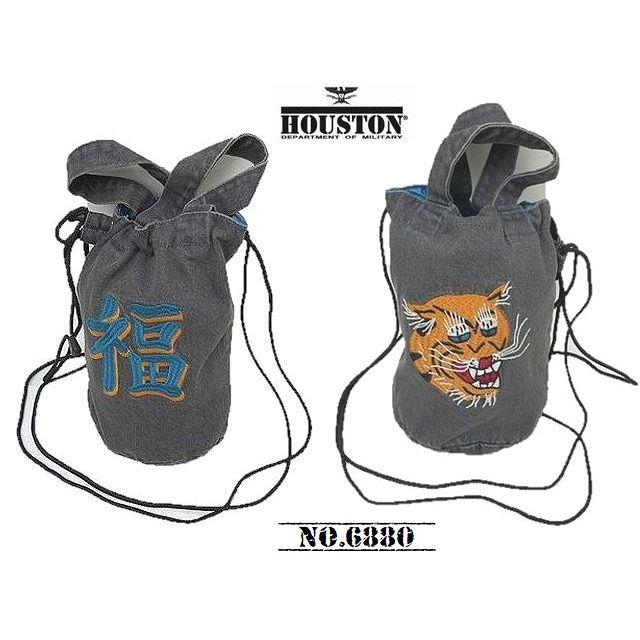 【送料無料 26%OFF】HOUSTON ヒューストン 刺繍デニム エフェクトバッグ 「TIGER」柄 NO.6880 BLACK ...