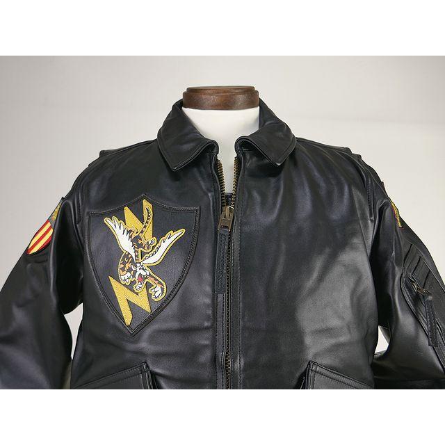 HOUSTON 【送料無料 39%OFF】HOUSTON ヒューストン シープスキン レザー CWU-45P フライトジャケット PATCH CUSTOM NO.8194 BLACK_Mサイズ ...